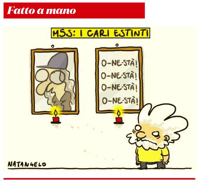 La meravigliosa vignetta di Natangelo sui cari estinti M5S | nextQuotidiano